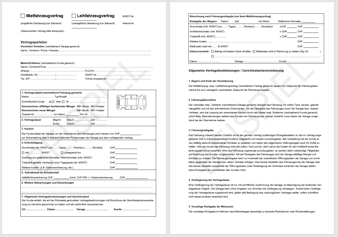 Download Mietfahrzeugvertrag / Leihfahrzeugvertrag